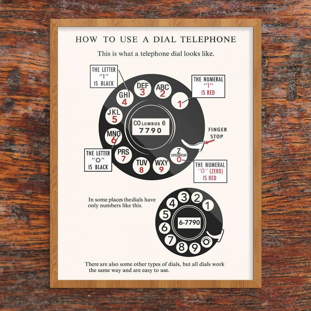 8" x 10 How To Use A Dial Telephone Print – JSQ Mercantile